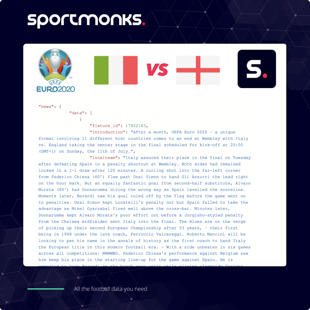Football News API for all top competitions in Europe | Sportmonks