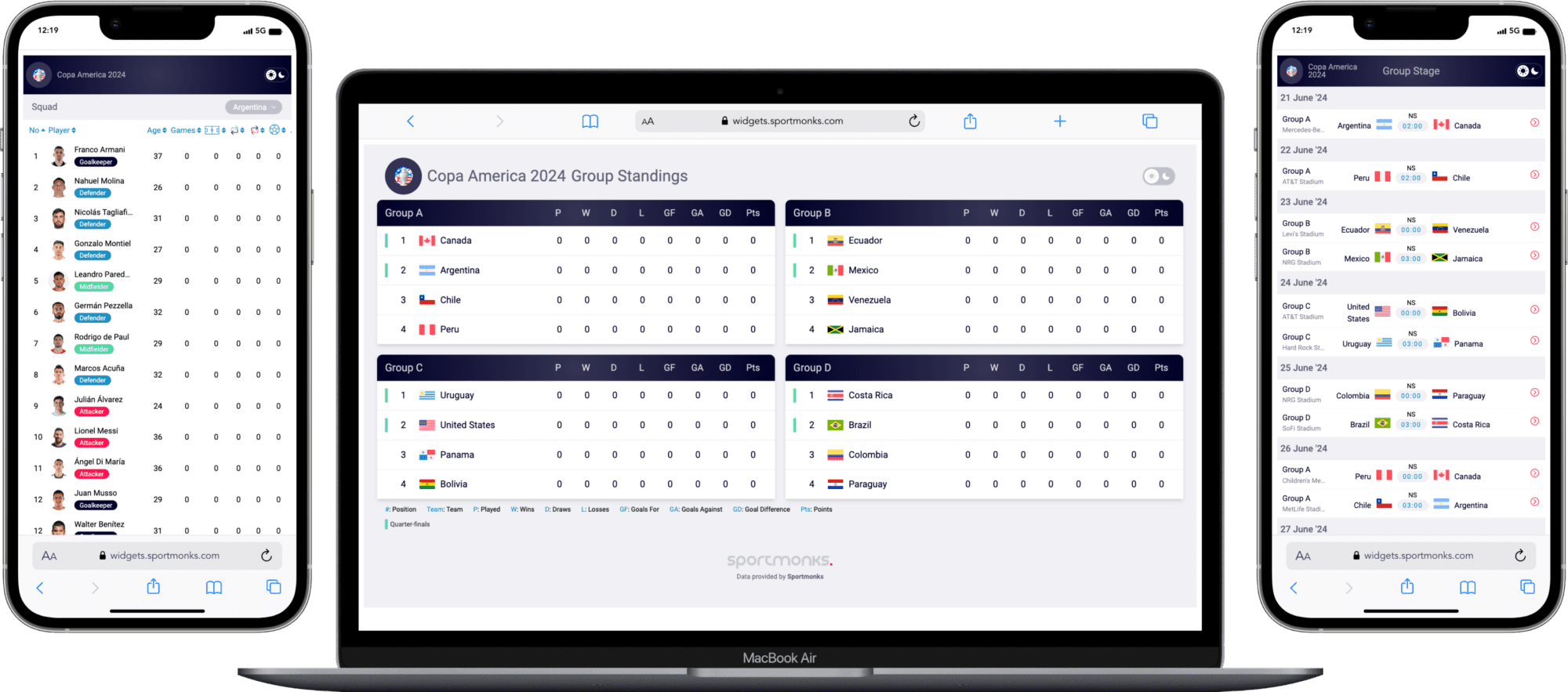 Complete Copa America Schedule available in our Football API