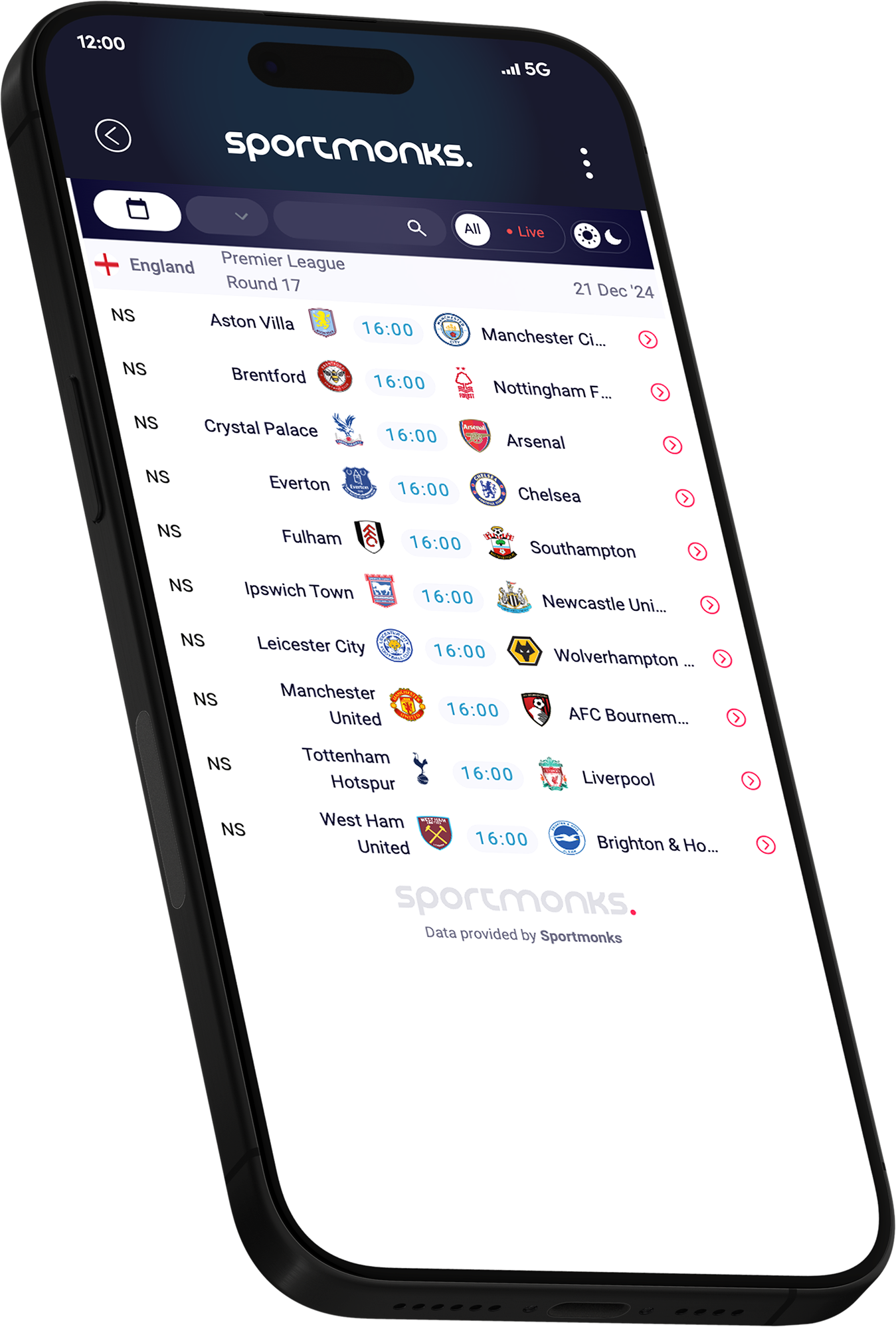 All Premier League Data available in our Premier League API